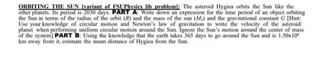 solved orbiting the sun [variant of fsuphysics lib probleml