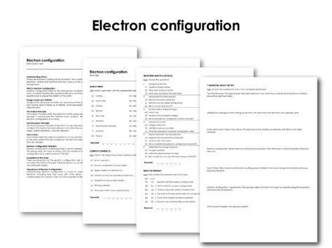 Electron Configuration Infotext And Exercises Teaching Resources