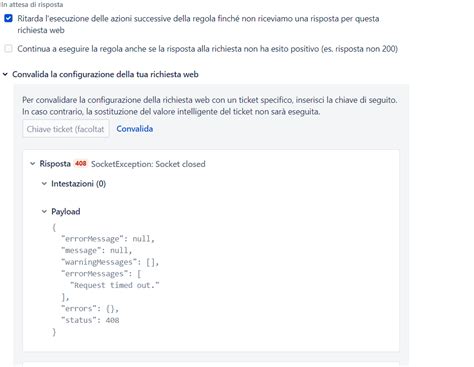 Jira Automation Send Web Request Fails