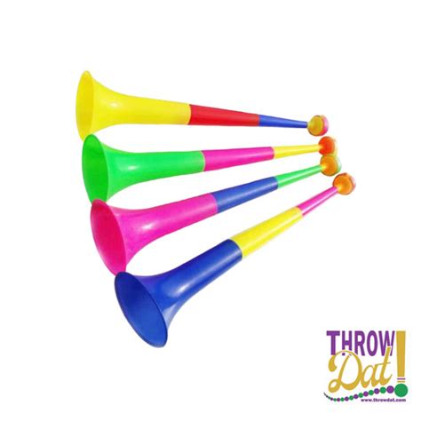 Expandable Vuvuzela Horns Mixed Colors 12 Pieces Throw Dat