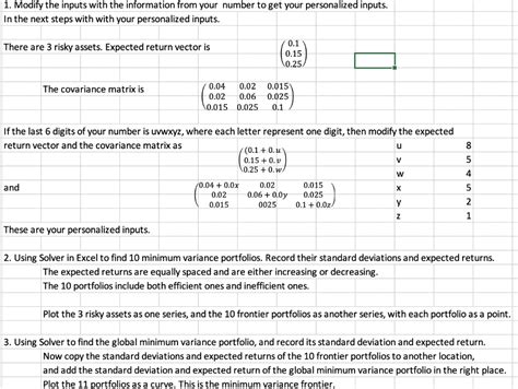 Excel Project Using Solver Tool Please Did The Chegg Com