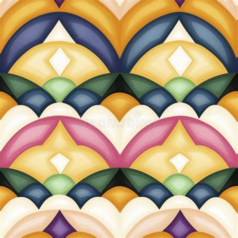 Abstract Geometric Seamless Pattern With Warm Colors Stock Illustration Illustration Of