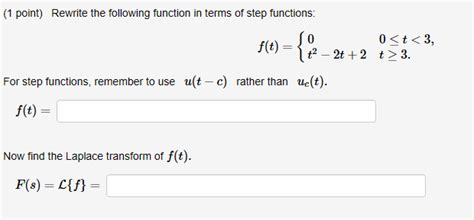 solved 1 point rewrite the following function in terms of