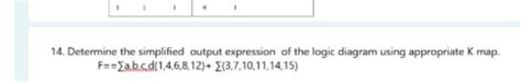 solved 14 determine the simplified output expression of the