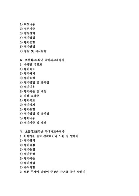 국어교과평가 초등학교1학년 국어과교육평가 초등학교2학년 국어과교육평가 초등학교3학년 국어과교육평가 초등학교4학년 국어과교육평가 초등학교5학년 국어과교육평가 초등학교6학년