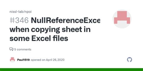 Nullreferenceexception When Copying Sheet In Some Excel Files · Issue