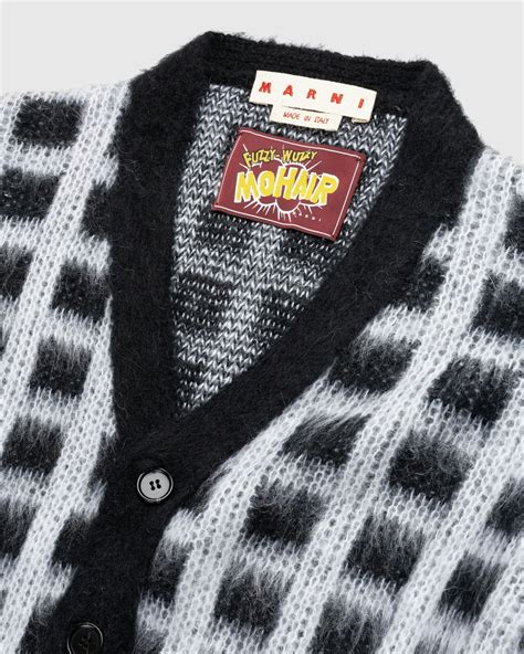 Marni Checked Mohair Cardigan Black Highsnobiety Shop