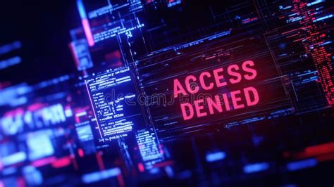 access denied warning displayed on futuristic digital interface with