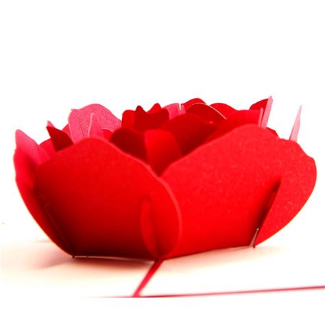 3d Pop Up Rose Thank You Greeting Postcards Flower Grandado