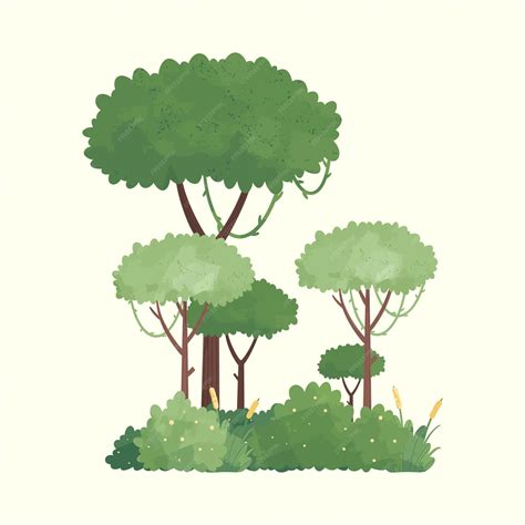 Premium Vector Green Forest Tree Vector Illustration