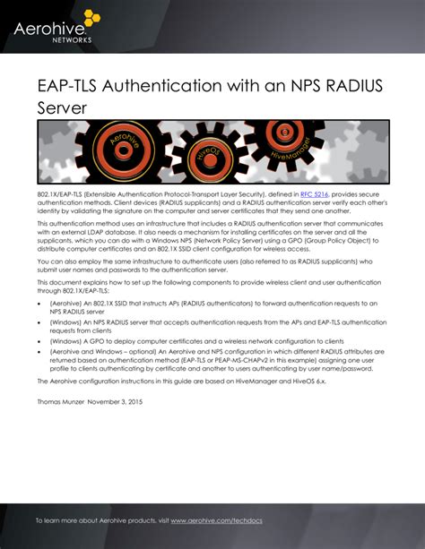 Eap Tls Authentication With Nps Radius Server Guide