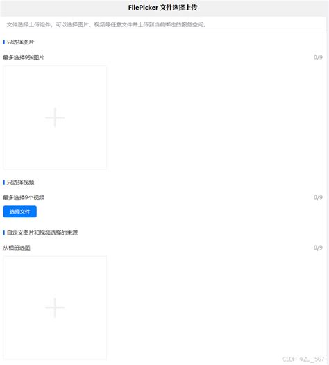 Uniapp框架中实现文件选择上传组件，可以选择图片、视频等任意文件并上传到当前绑定的服务空间 Dtcms