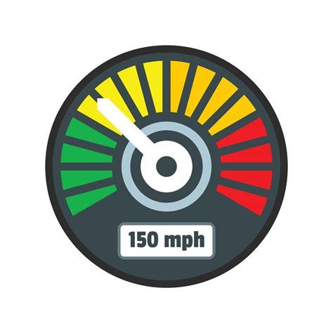 Colorful Speedometer Icon Flat Style Vector Art At Vecteezy