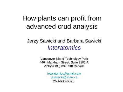 Pdf How Plants Can Profit From Advanced Crud Analysis