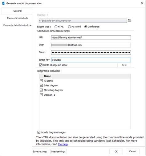 confluence connection settings docs for erbuilder 7 0