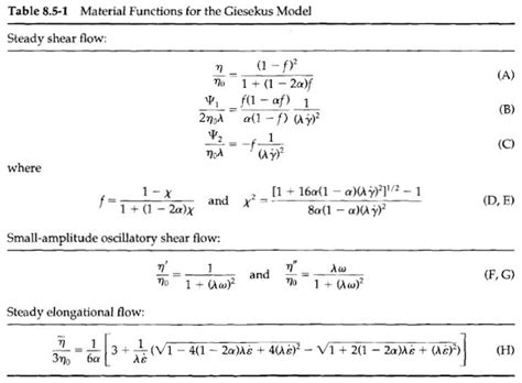 流變學好簡單 The Rheomaster Giesekus Model 於穩態剪切流場之物質函數
