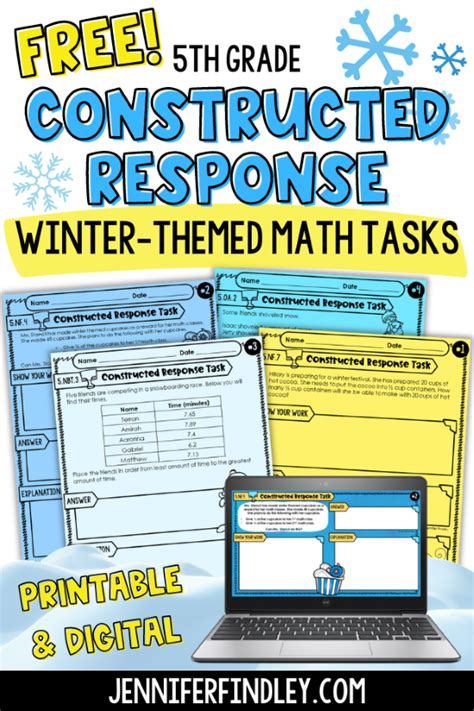 Free Constructed Response Math Tasks Winter Themed