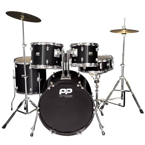 Pp Drums 5pc Fusion Drum Kit ~ Black Reverb