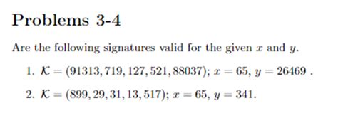 Solved Problems 3 4 Are The Following Signatures Valid For