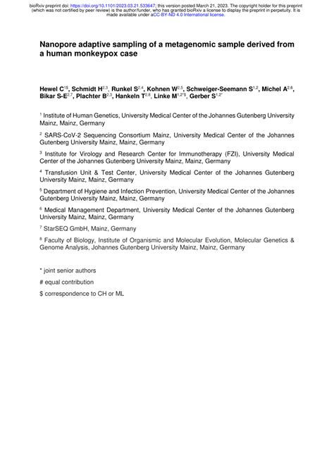 Pdf Nanopore Adaptive Sampling Of A Metagenomic Sample Derived From A