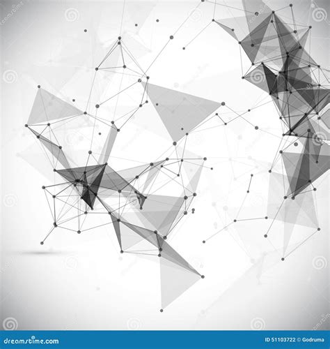 Low Poly Molecule And Communication Background Vector Illustration
