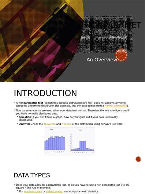 nonparametric test pdf nonparametric statistics skewness