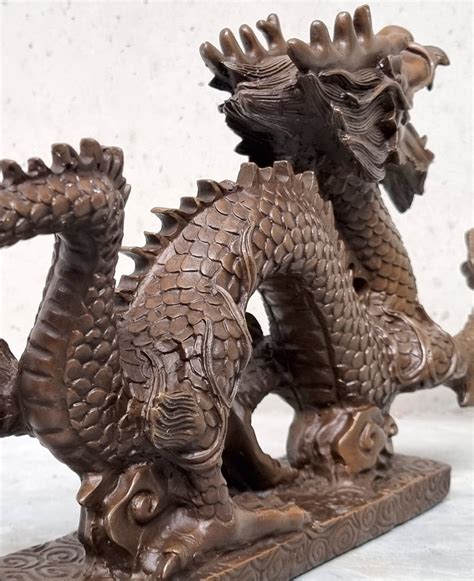 Bronze Chinese Dragon Asian Bronze Art Lucky Dragon Lung Etsy