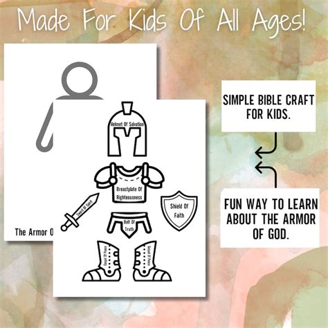 Armor Of God Craft Printable Bible Lesson Digital Download Etsy