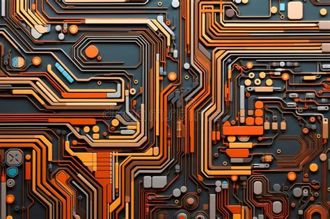 The Printed Circuit Board Of A Modern Computer Motherboard For Electronic Systems And Equipment