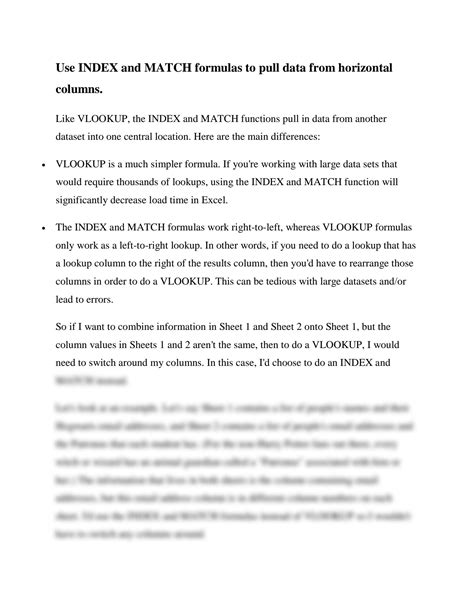Solution Index And Match Formulas Studypool