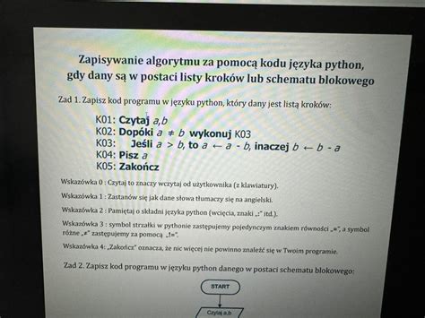 Zapisz Zadanie W Języku Python Brainly Pl