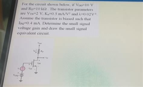 Solved For The Circuit Shown Below If Vpp 10 V And Rp 10 Chegg Com