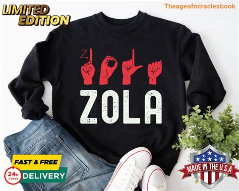 Zola Personalized Name Hand Sign Language Asl T Shirt