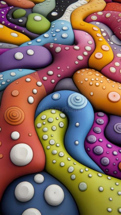 Colorful Abstract Art With Swirling Patterns And Textured Dots Creates A Vibrant Display Ai