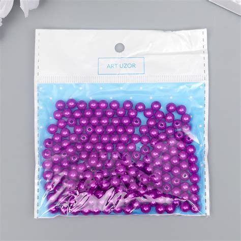 Бусины для творчества пластик Фиолетово баклажанный набор 200 шт D 0 6 см 4762471 Купить