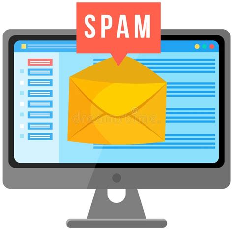 Spam Email Warning Sign Concept Of Virus Piracy Hacking And Security Envelope With Spam