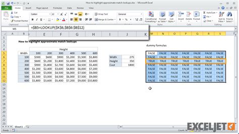 excel tutorial how to highlight approximate match lookups