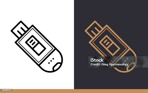 Usb 플래시 드라이브의 독특한 선형 아이콘입니다 클라우드 컴퓨팅 및 인터넷 기술 아이콘 프레 젠 테이 션 모바일 애플 리 케이 션 웹사이트 인터페이스에 대 한 적합 하 고