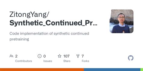 Github Zitongyangsyntheticcontinuedpretraining Code