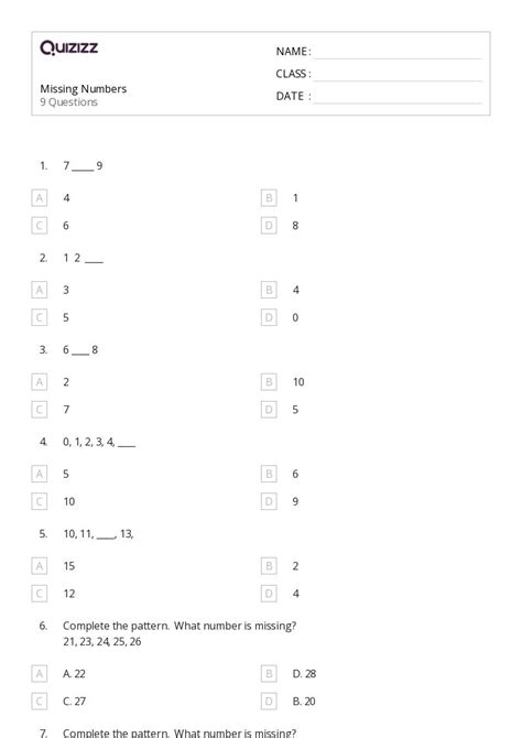 50 Subtraction And Missing Numbers Worksheets For 1st Class On Quizizz Free And Printable