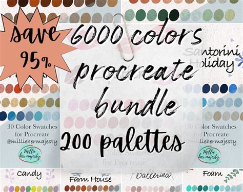 EARTH TONES PROCREATE Color Palette Hex Codes Tan Orange Maroon Blue For IPad Digital
