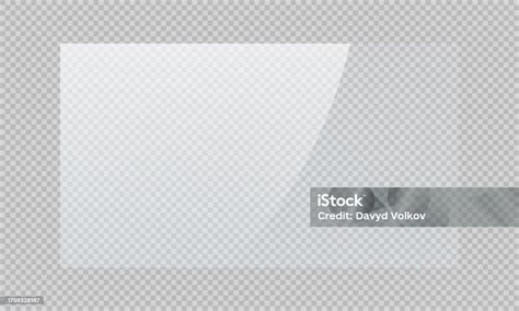 투명하고 반짝이는 유리판 스크린 반사 벡터 그림 투명도 격자 레이어에 고립 유리 효과에 대한 스톡 벡터 아트 및 기타 이미지 유리 효과 투명한 재료 Istock