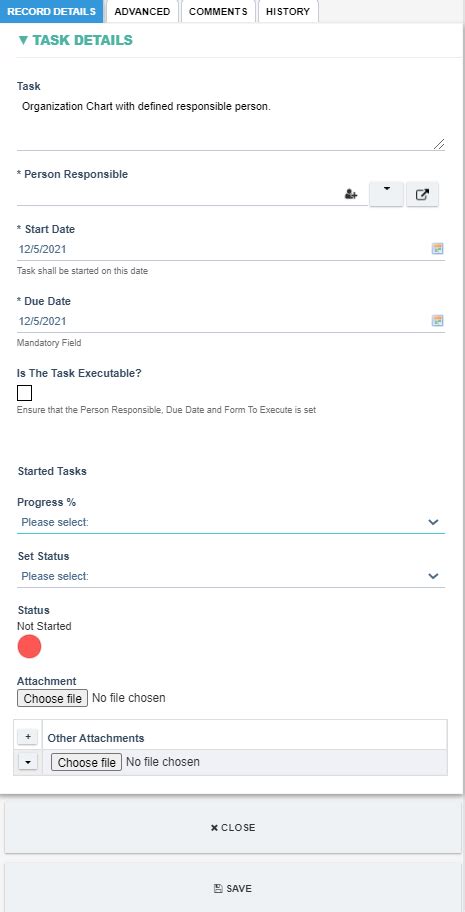 Setting Up A Task Template