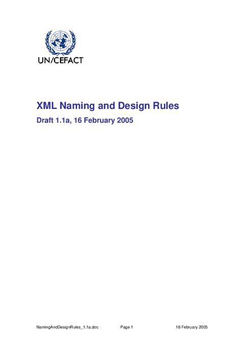 Pdf Xml Naming And Design Rules