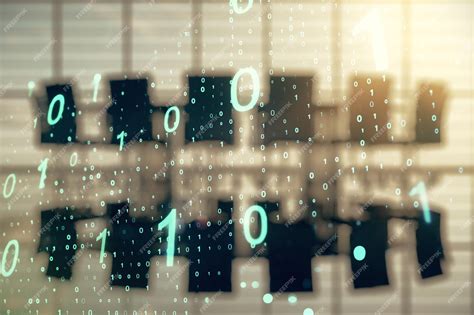 Premium Photo Abstract Virtual Binary Code Sketch On A Modern