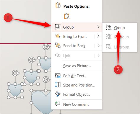 Right Click The Object Click Group In The Context Menu And Then Select Group From The Sub Menu