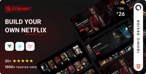 Streamit Video Streaming VueJS React JS Laravel HTML Admin Template RTL By Iqonicdesign
