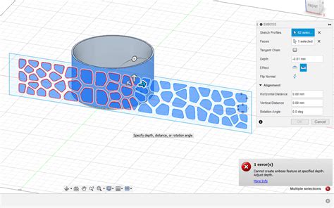Problems Using Emboss Tool Rfusion360