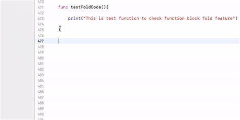 code folding xcode expand collapse braces brackets {} side bar