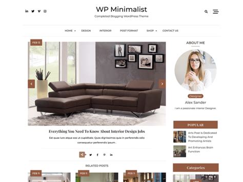Free Wp Minimalist Wordpress Theme Download Blogwings